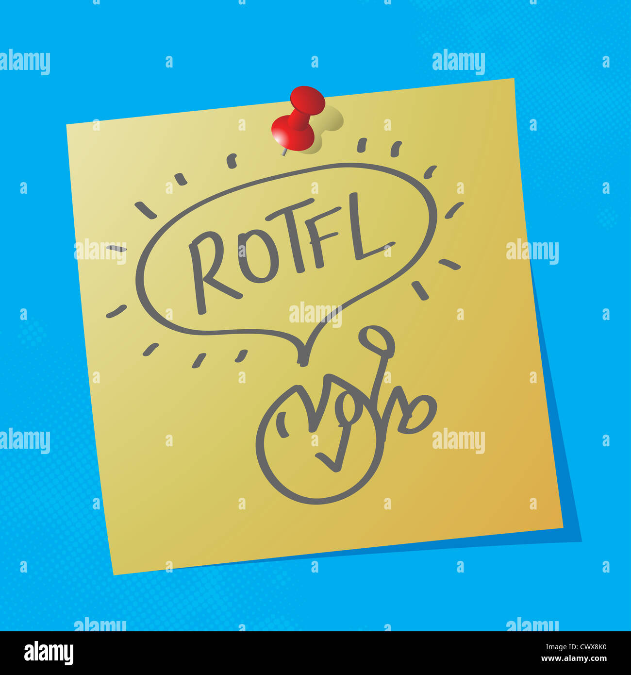 rotfl handwritten acronym message on sticky paper Stock Photo - Alamy
