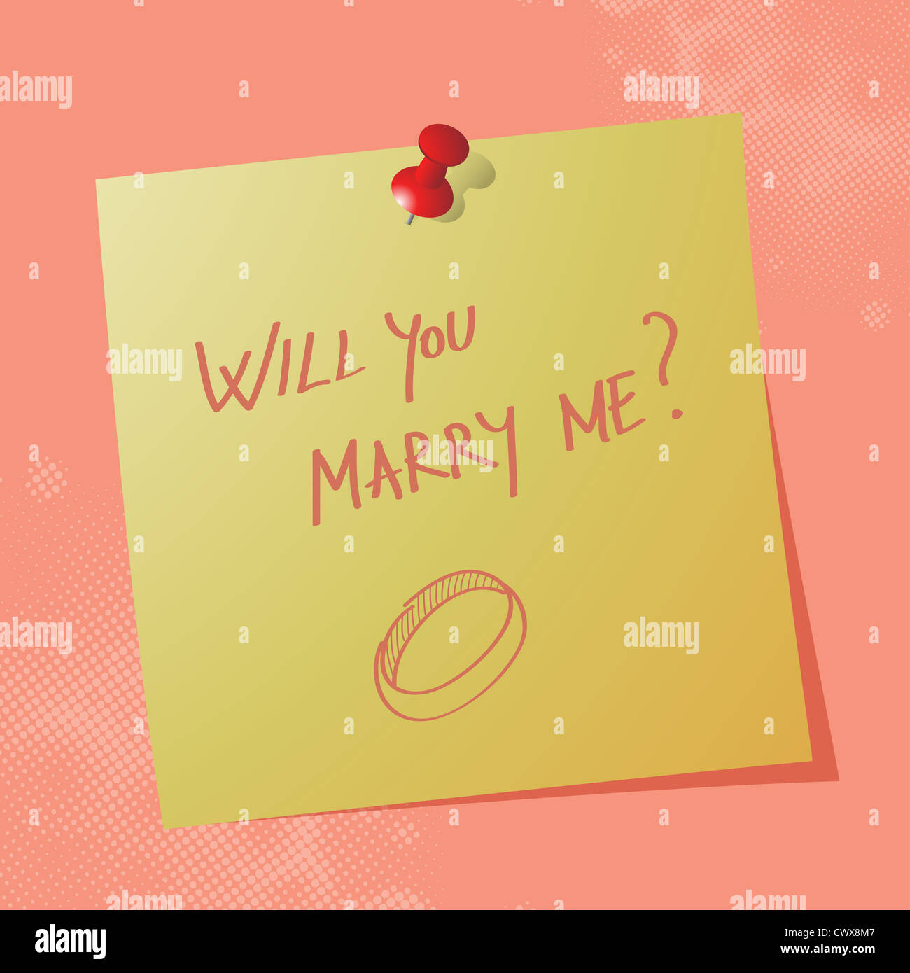 Will you marry me handwritten message on sticky paper Stock Photo - Alamy