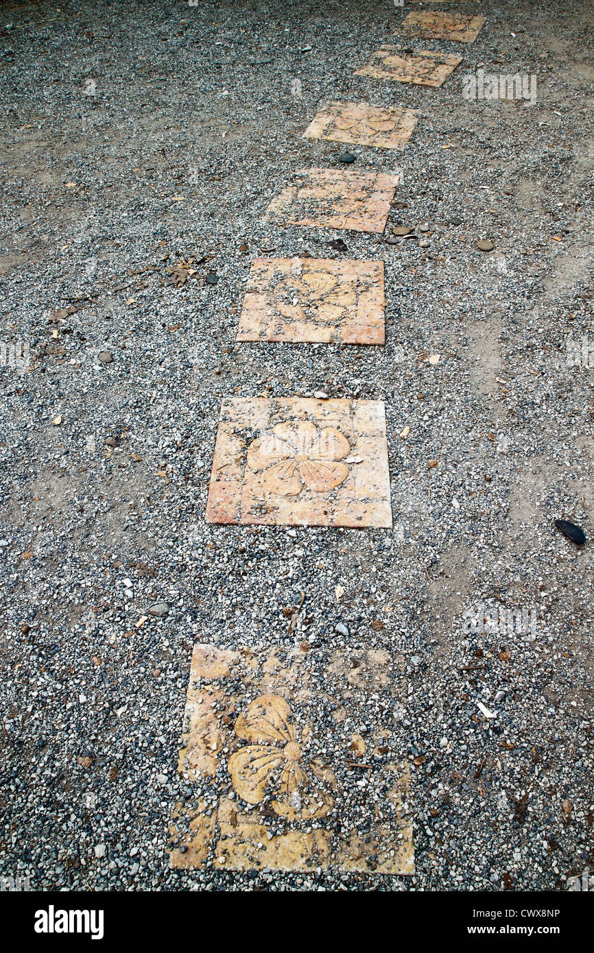 Stone pathway with limestone Stock Photo - Alamy