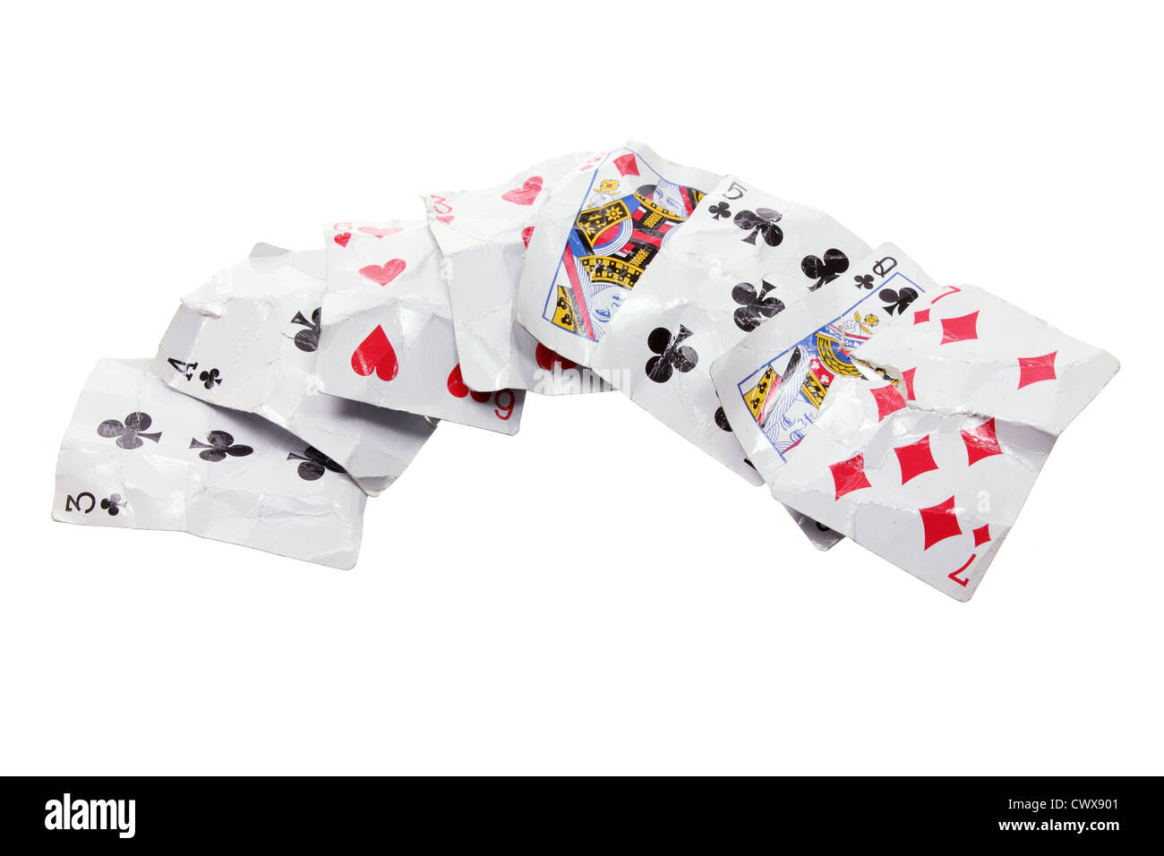 Crumpled Playing Cards Stock Photo - Alamy