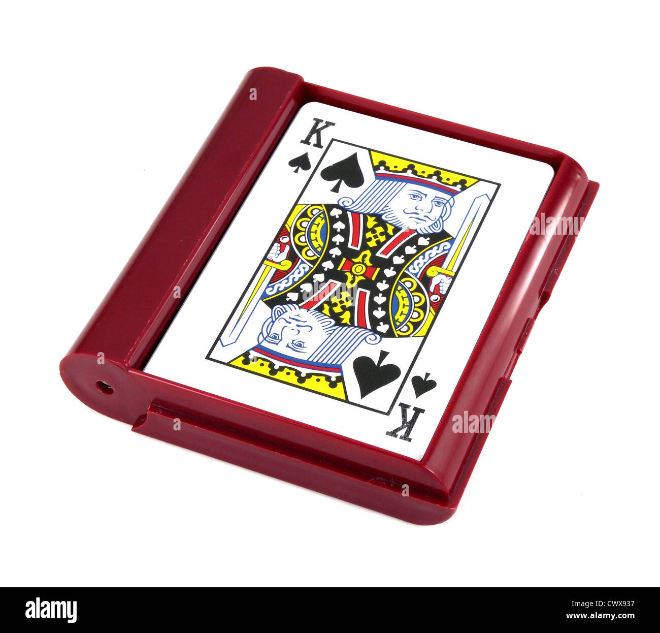 playing cards in box on white background Stock Photo - Alamy