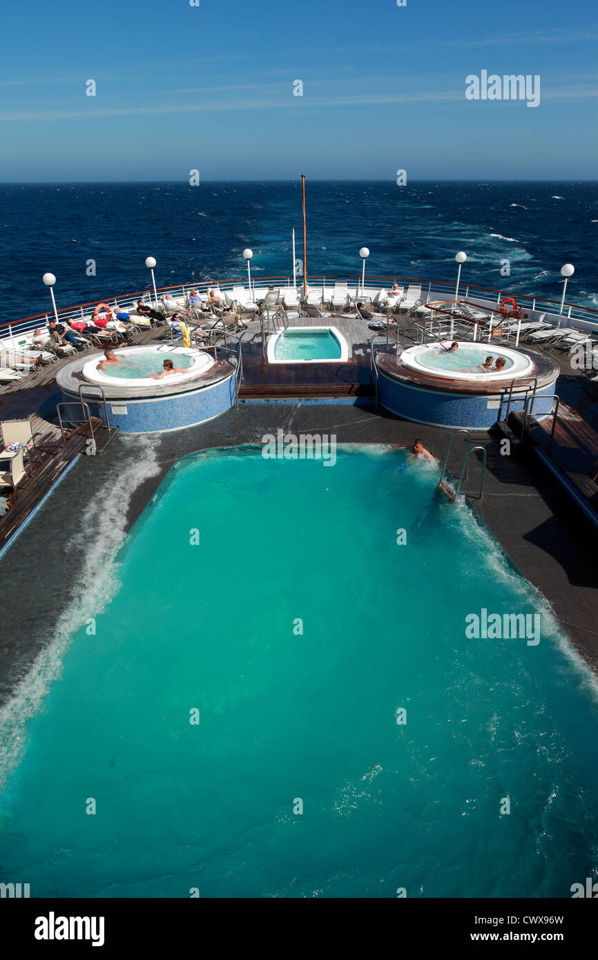 Swimming pool aboard a cruise ship Stock Photo - Alamy