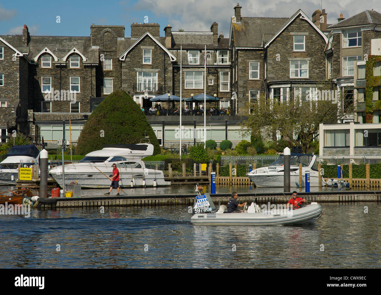 The lake warden's safety boat in Bowness Bay, Lake District National ...