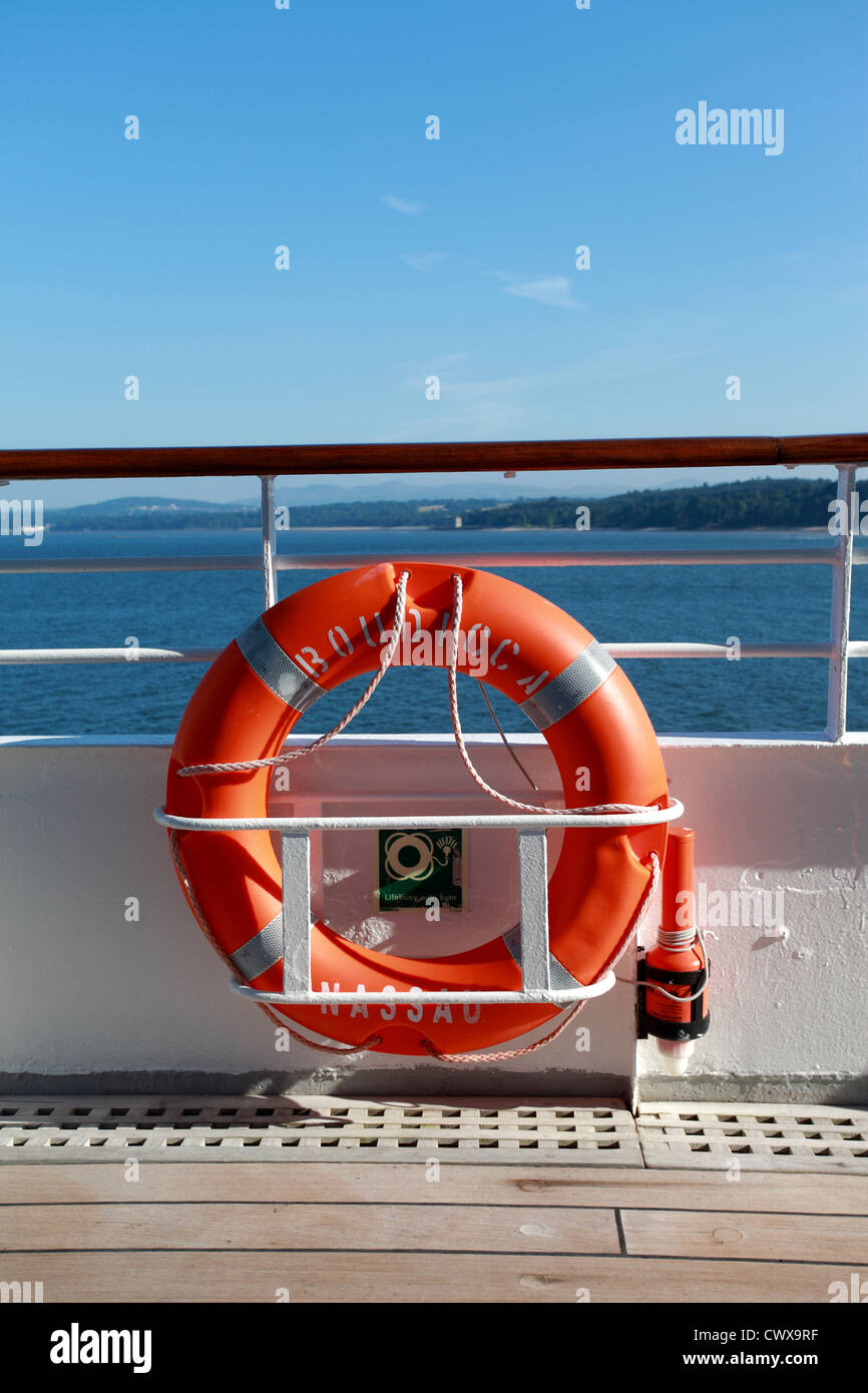 Life belt on a cruise ship deck Stock Photo - Alamy