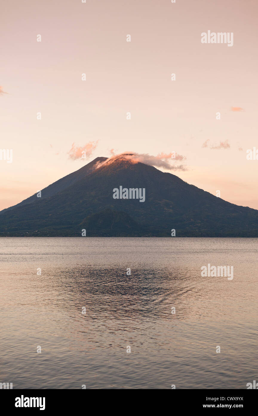 Toliman volcano and Lago de Atitlan, Lake Atitlan, from Hotel Atitlan ...