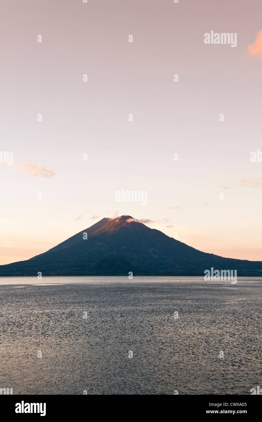 Toliman volcano and Lago de Atitlan, Lake Atitlan, from Hotel Atitlan ...
