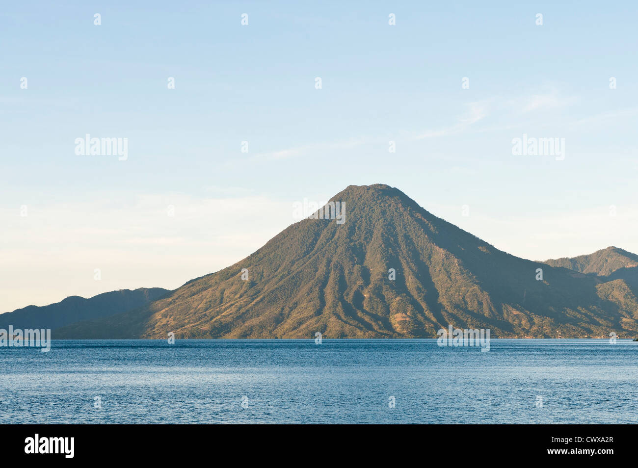 Toliman volcano and Lago de Atitlan, Lake Atitlan, from Hotel Atitlan ...