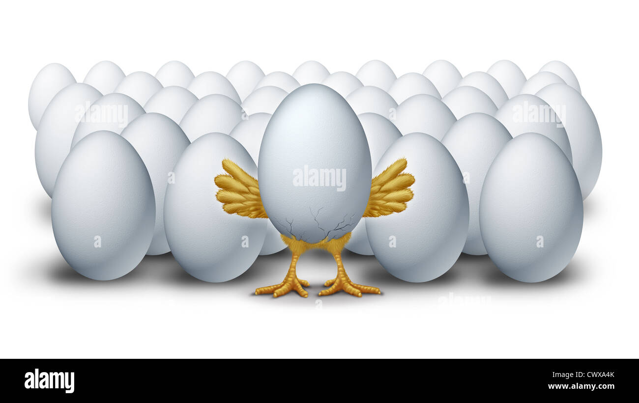 Success and new leadership advantage as an egg bursting with hatching ...