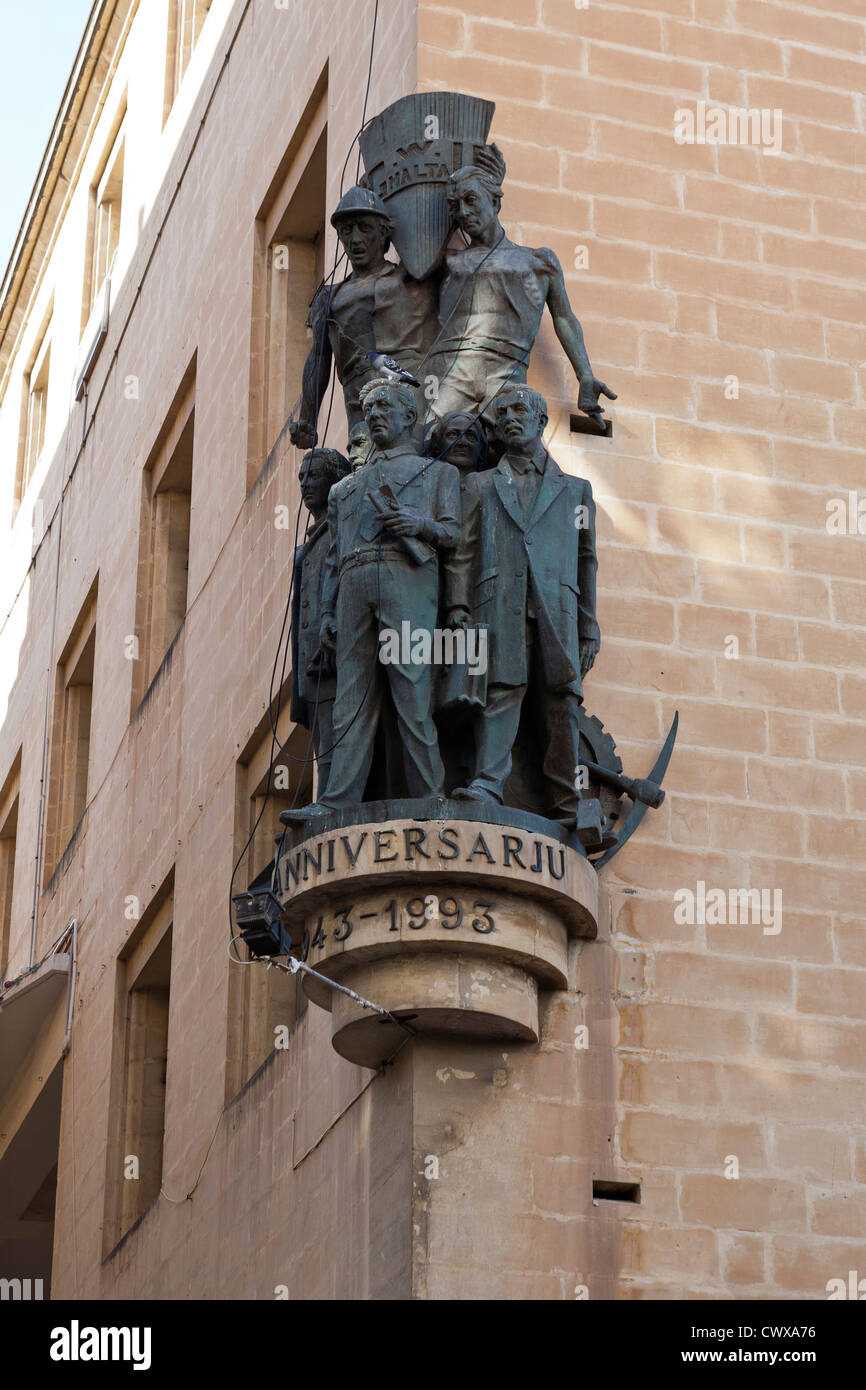 Statue in Valletta, Island of Malta, Mediterranean Sea Stock Photo - Alamy