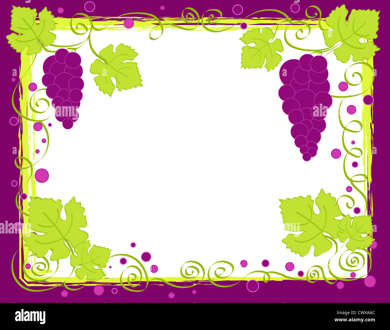 Decorative border grapes hi-res stock photography and images - Alamy