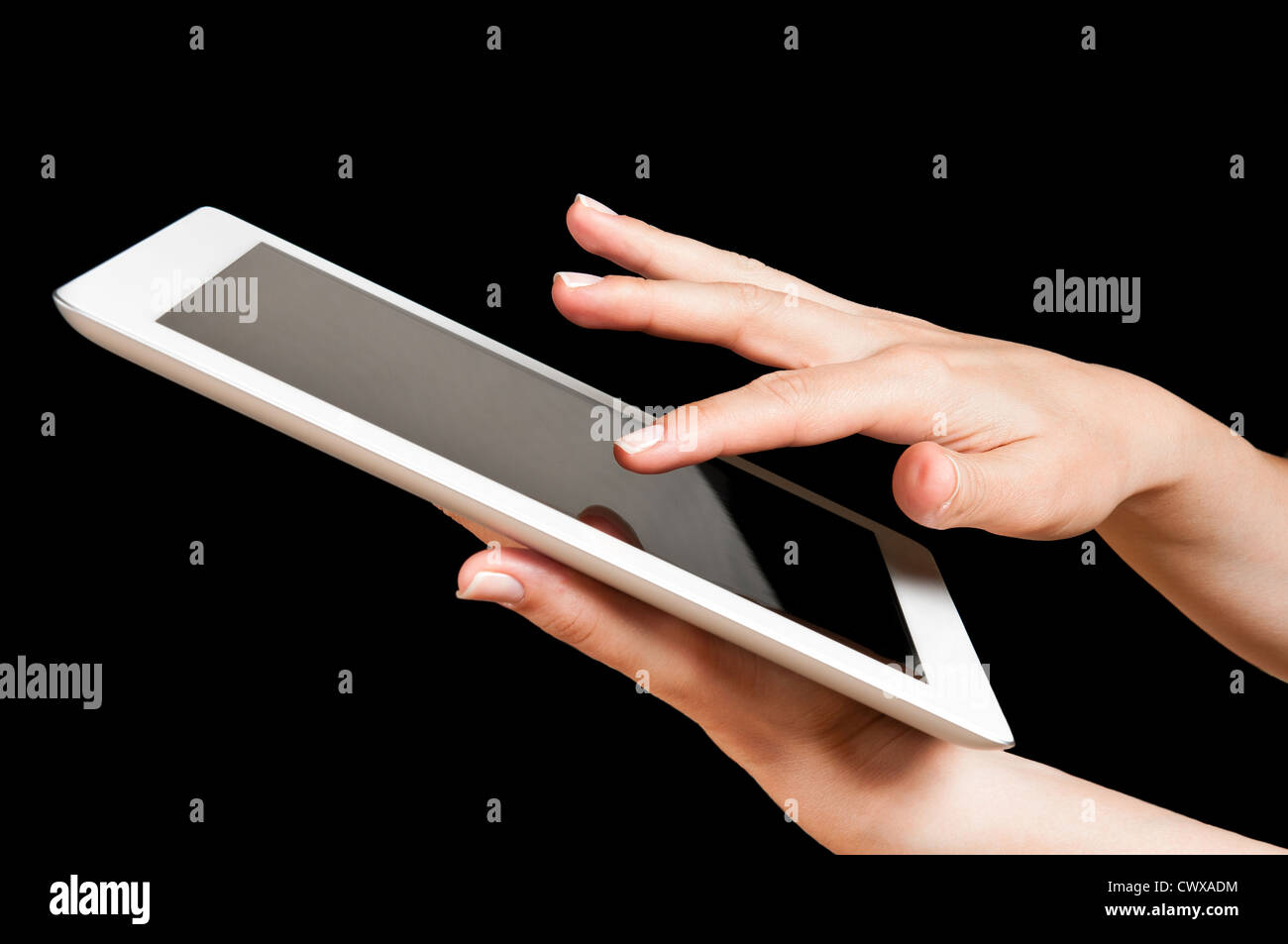 Device touchscreen fingers hi-res stock photography and images - Alamy