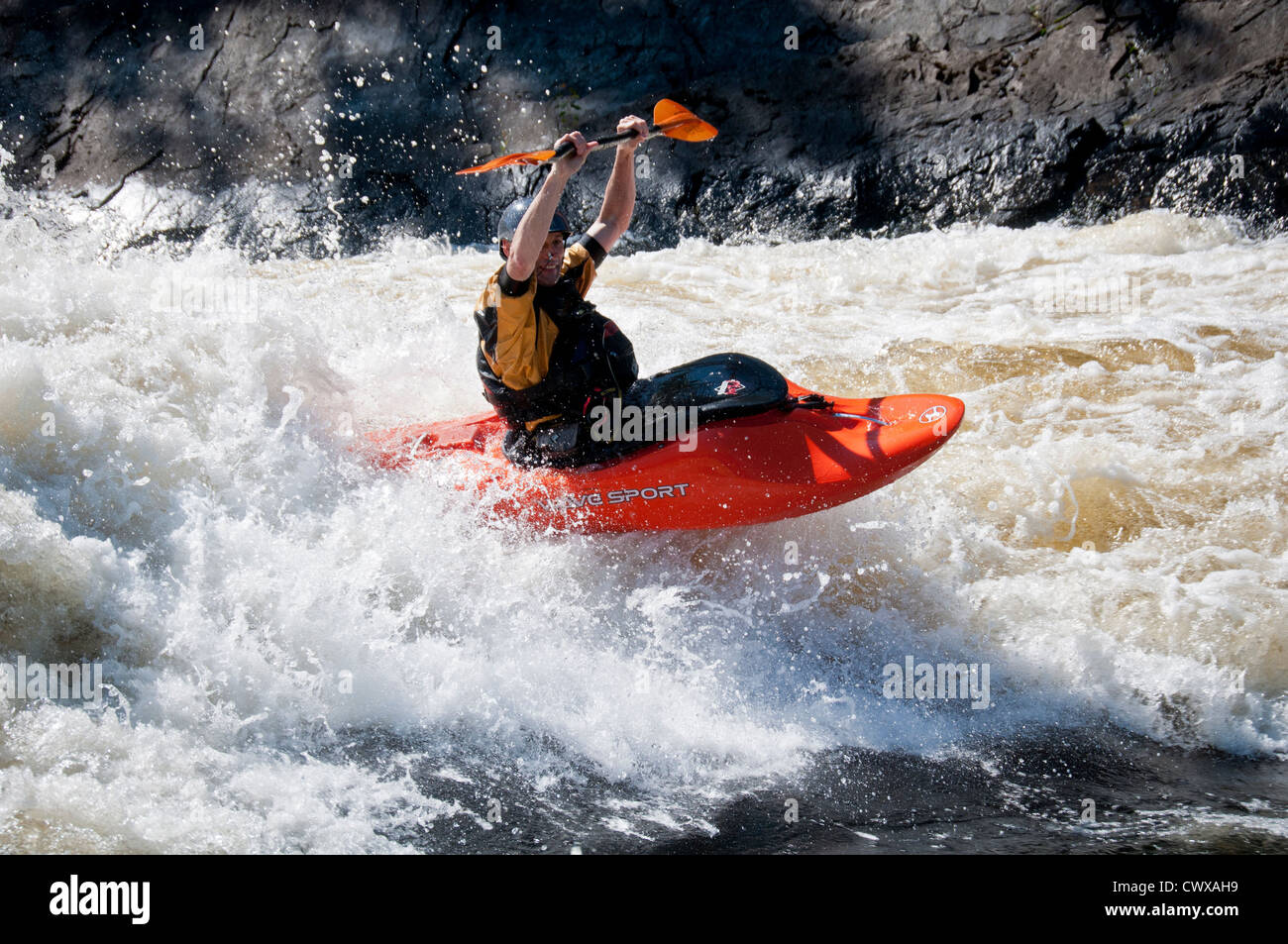 White water kayaking Stock Photo - Alamy
