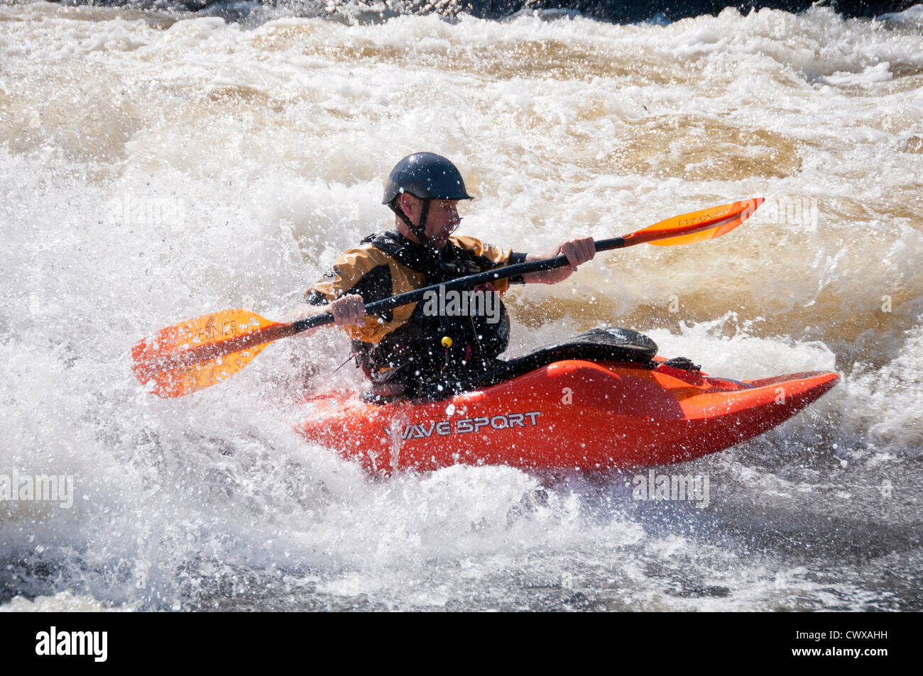 White water kayaking Stock Photo - Alamy