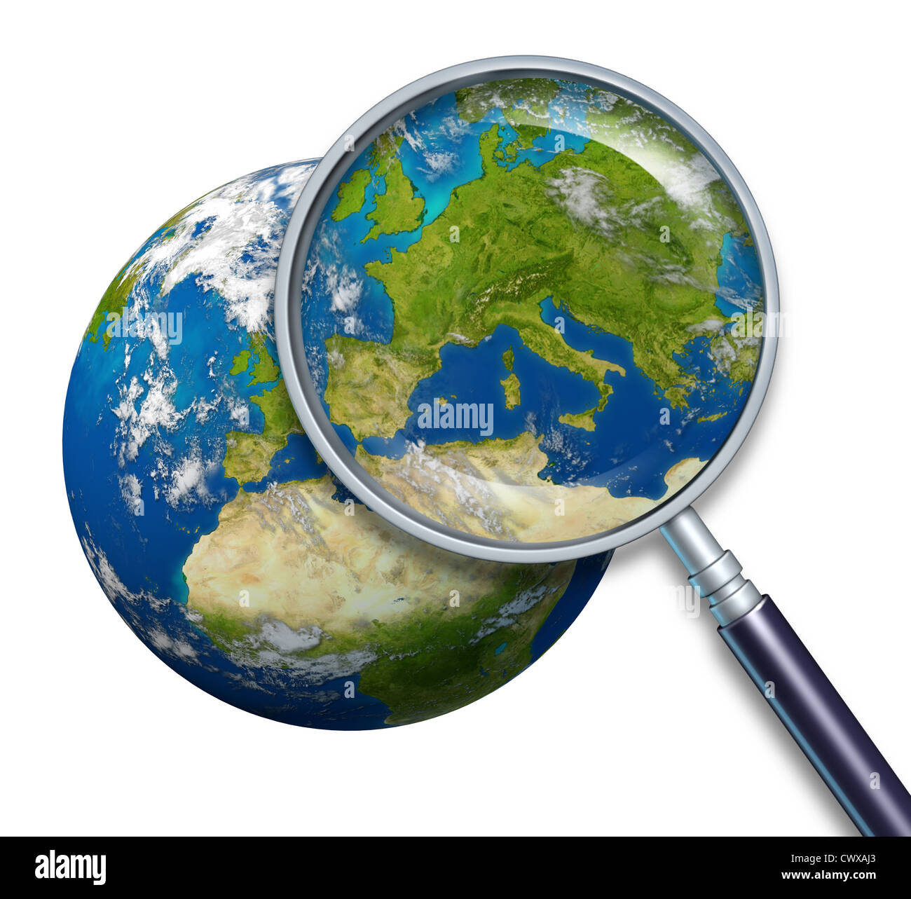 Planet Earth focusing on Europe and European union countries including ...