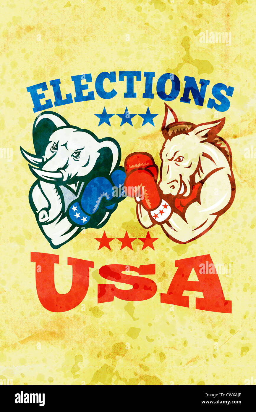 Illustration of a democrat donkey mascot of the democratic grand old ...