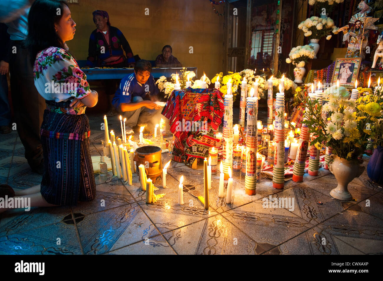 Guatemala, Chichicastenango. Mayan Maximon ceremony Day of the Dead ...