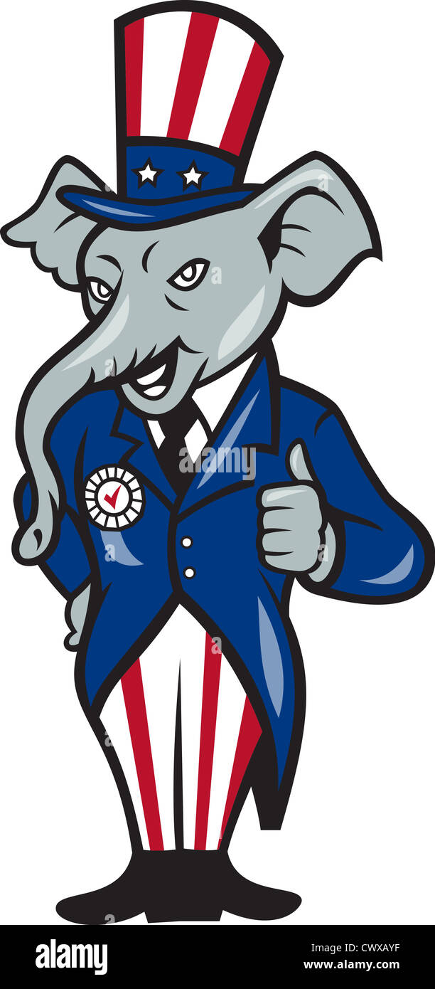 Illustration of a republican elephant mascot of the republican party ...