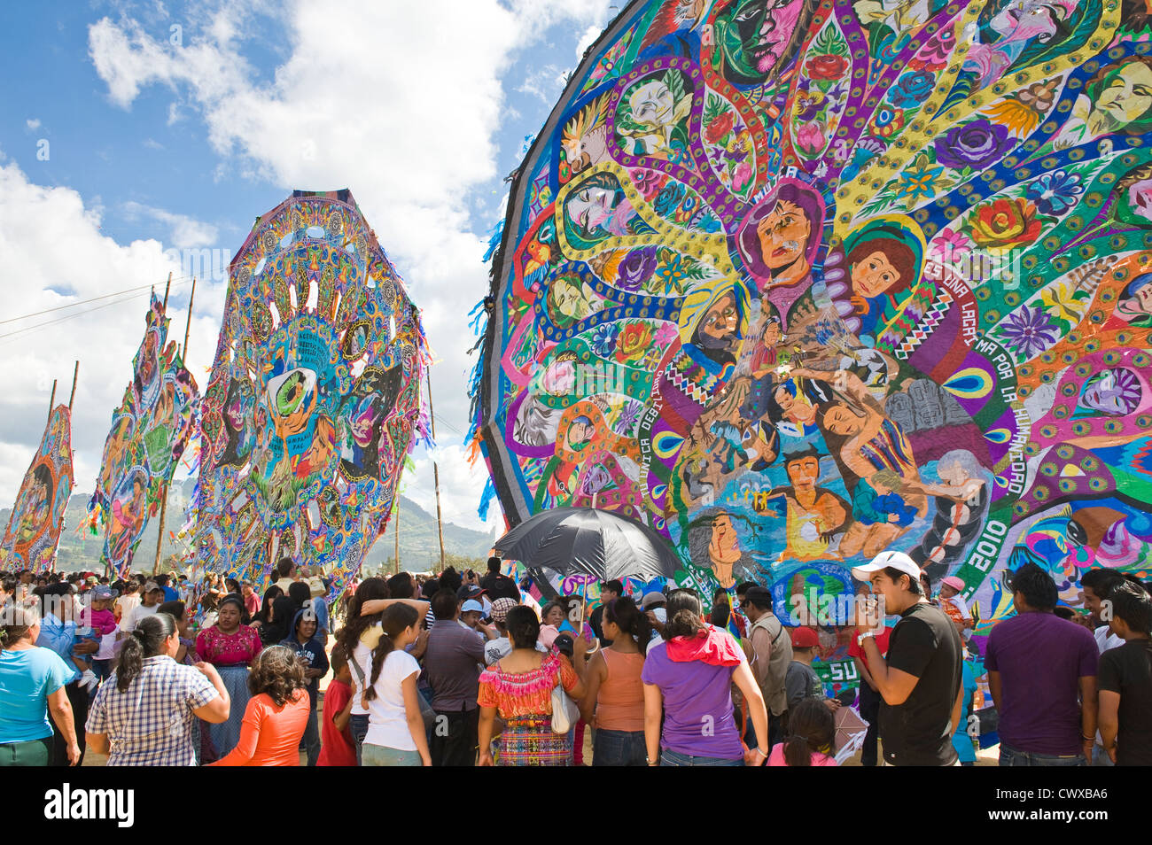 Kites or barriletes on Day Of The Dead, Dia de los Muertos, ceremony in ...