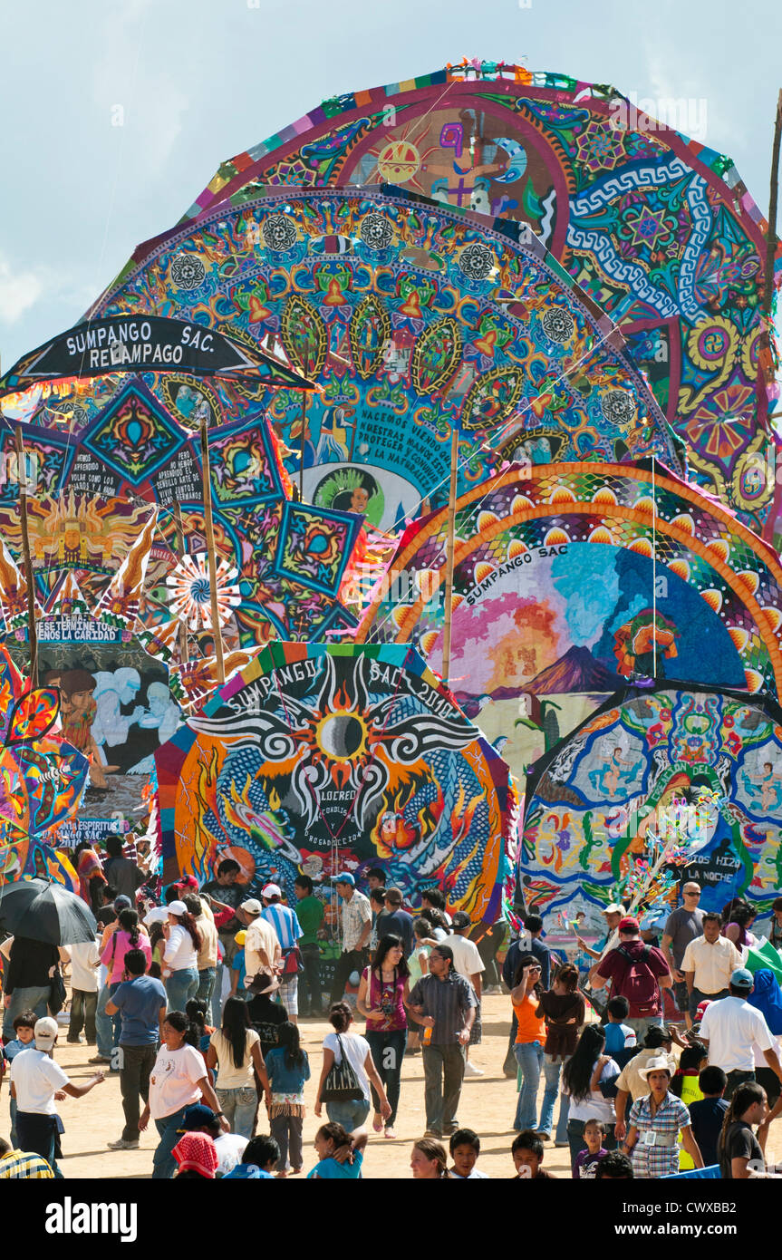 Kites or barriletes on Day Of The Dead, Dia de los Muertos, ceremony in ...