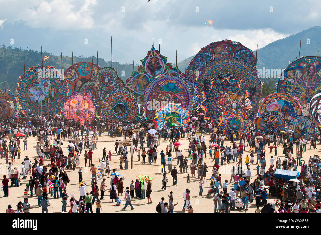 Kites or barriletes on Day Of The Dead, Dia de los Muertos, ceremony in ...