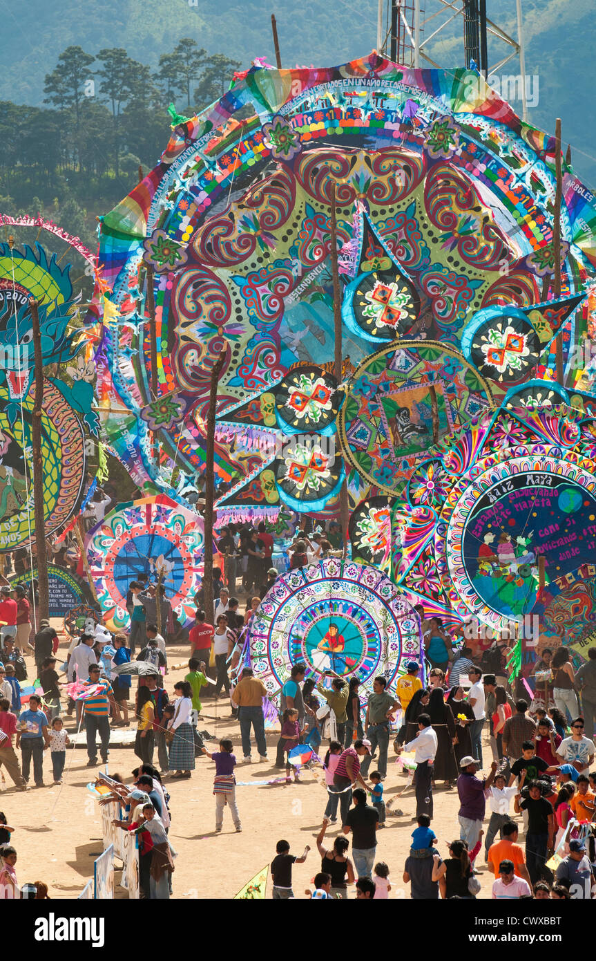 Kites or barriletes on Day Of The Dead, Dia de los Muertos, ceremony in ...