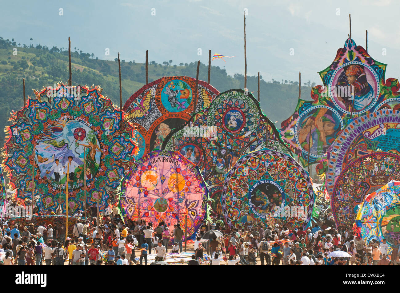 Kites or barriletes on Day Of The Dead, Dia de los Muertos, ceremony in ...