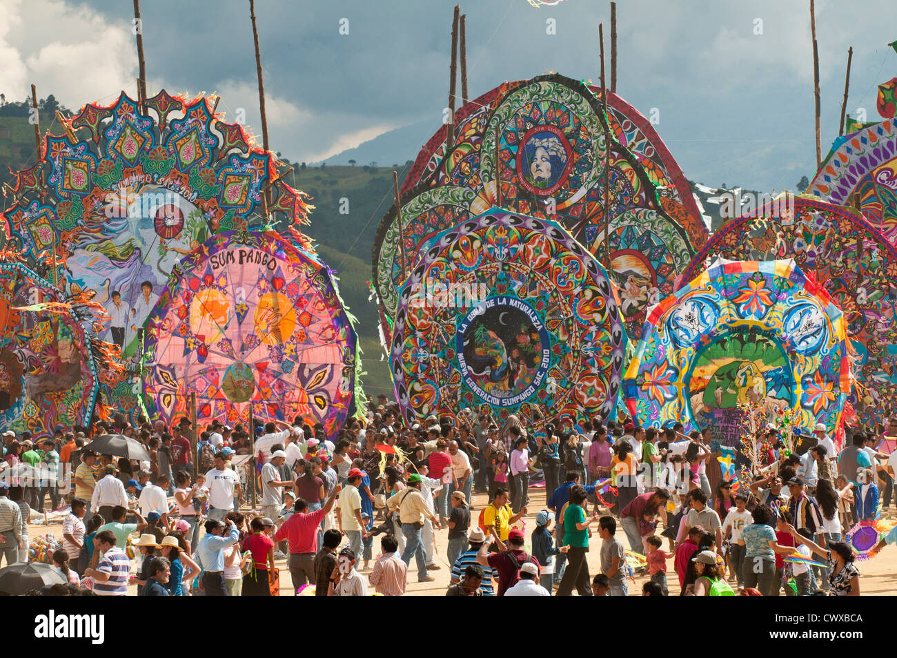 Kites or barriletes on Day Of The Dead, Dia de los Muertos, ceremony in ...