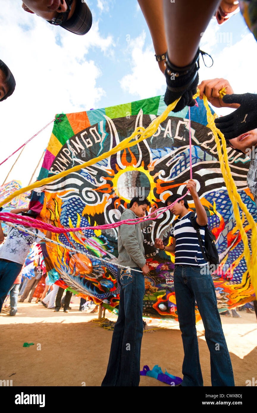 Kites or barriletes on Day Of The Dead, Dia de los Muertos, ceremony in ...