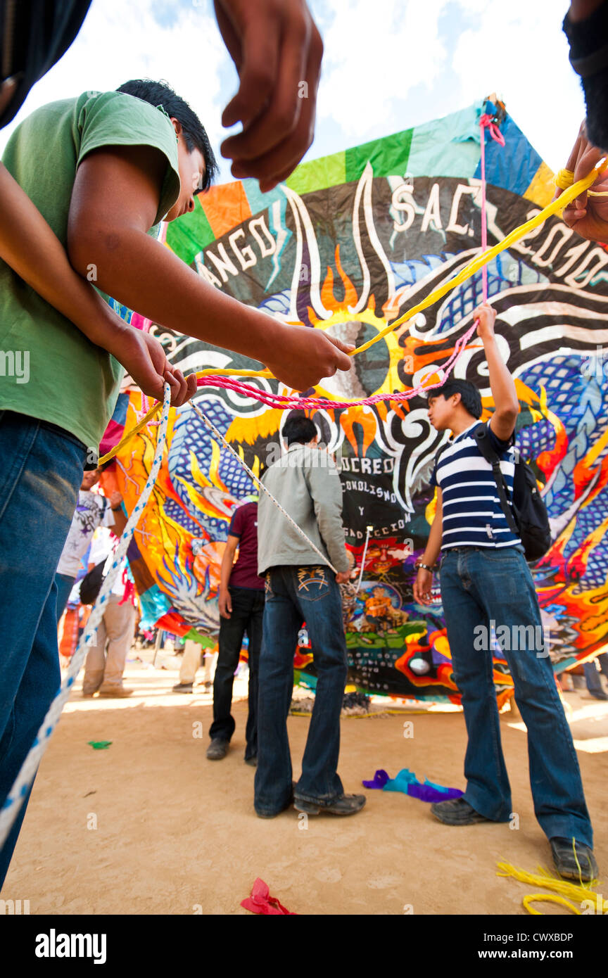 Kites or barriletes on Day Of The Dead, Dia de los Muertos, ceremony in ...