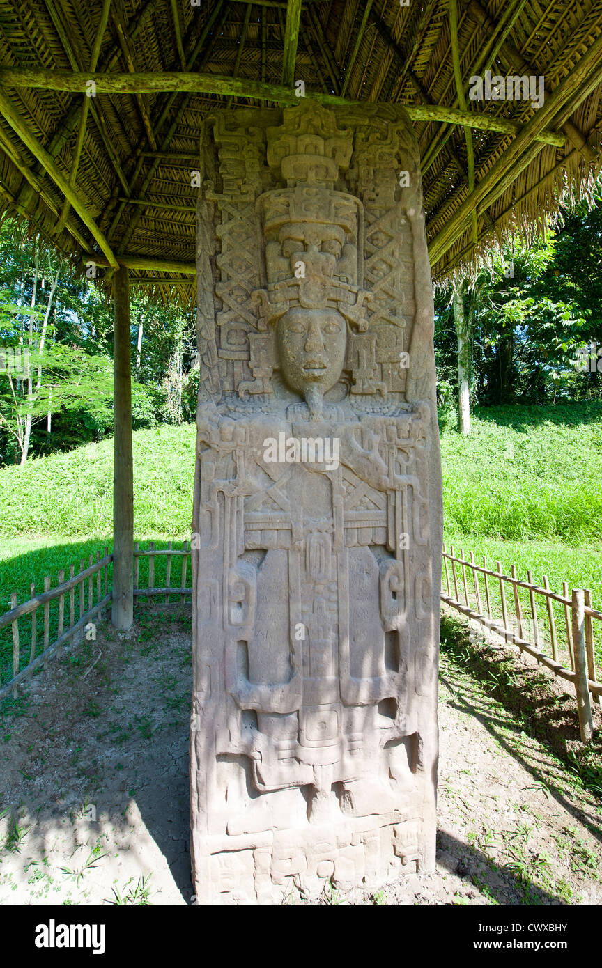 Stelae stela petroglyph tablet in Quirigua Archaeological Park, UNESCO ...