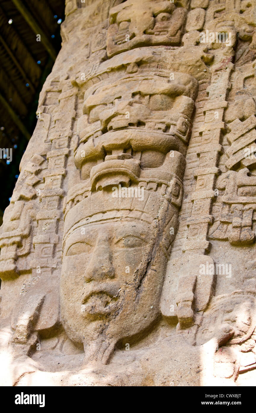 Stelae stela petroglyph tablet in Quirigua Archaeological Park, UNESCO ...