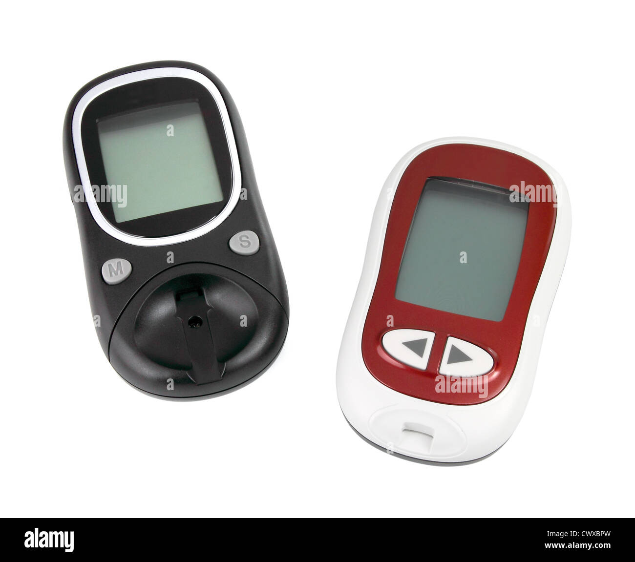 two glucometer isolated on pure white background Stock Photo - Alamy