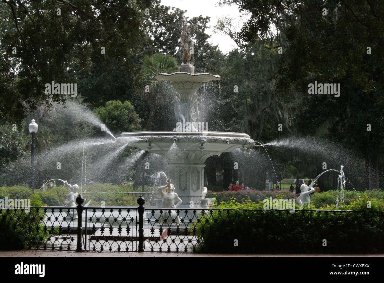 forsyth fountain water fountains savannah georgia ga historic ...