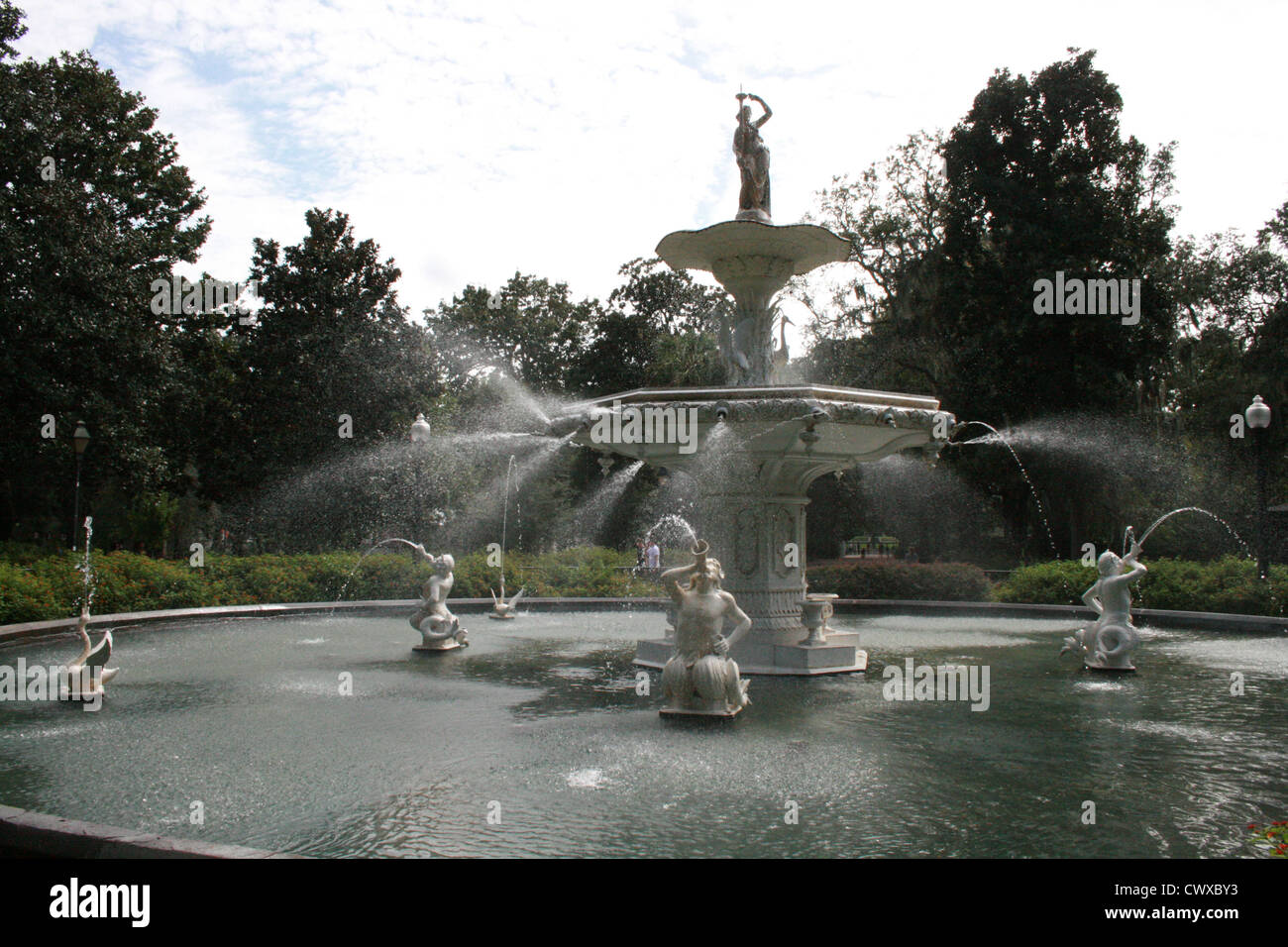 modern art water fountains savannah georgia ga historic architecture ...