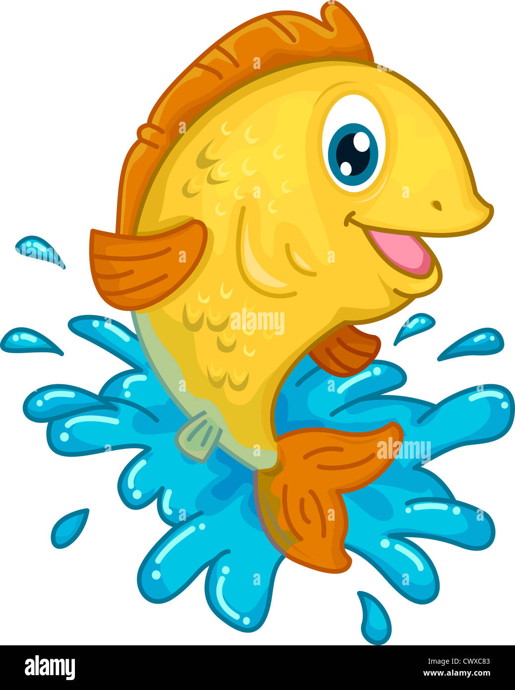 Illustration of a Shiny Goldfish Fresh Out of Water Stock Photo - Alamy