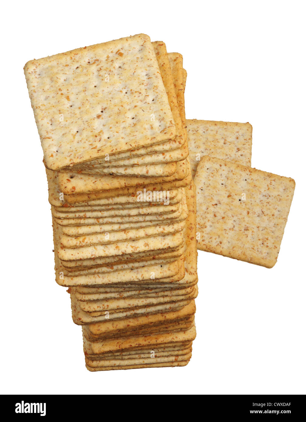 Pile of crackers on a white background, isolated Stock Photo - Alamy