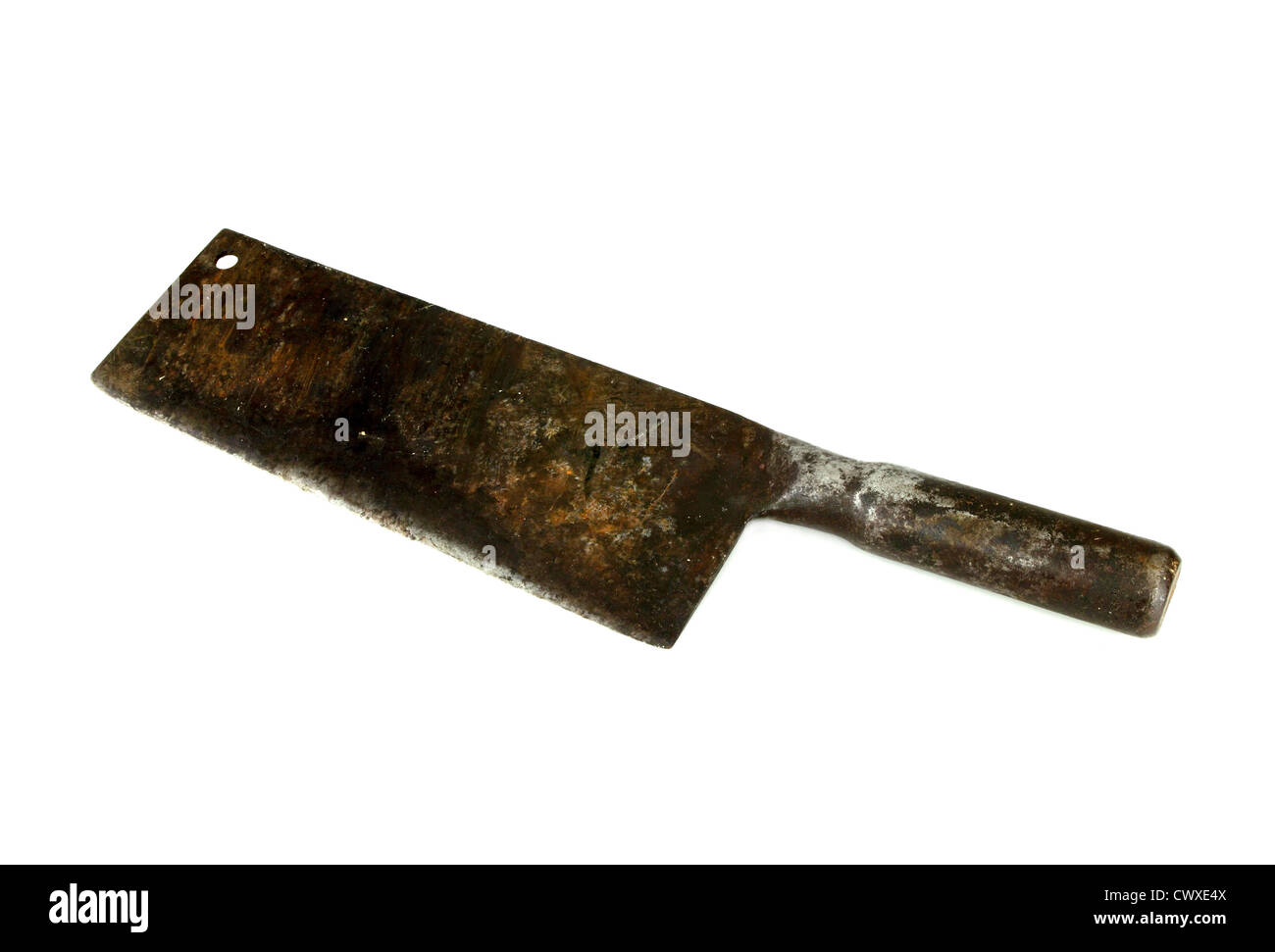 Old cleaver knife isolated Cut Out Stock Images & Pictures - Alamy
