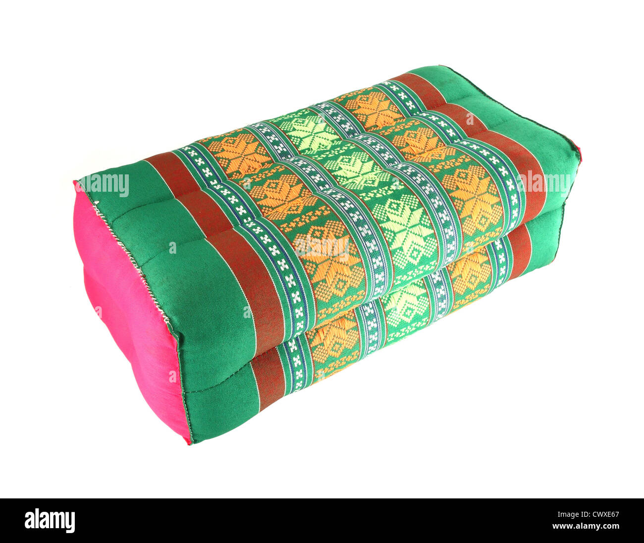 Thai style cotton pillow on white background Stock Photo - Alamy
