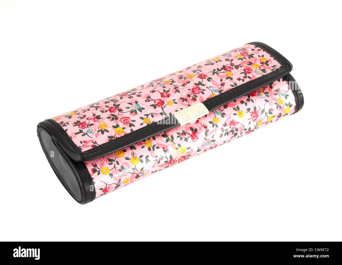 glasses case with flower texture on white background Stock Photo - Alamy