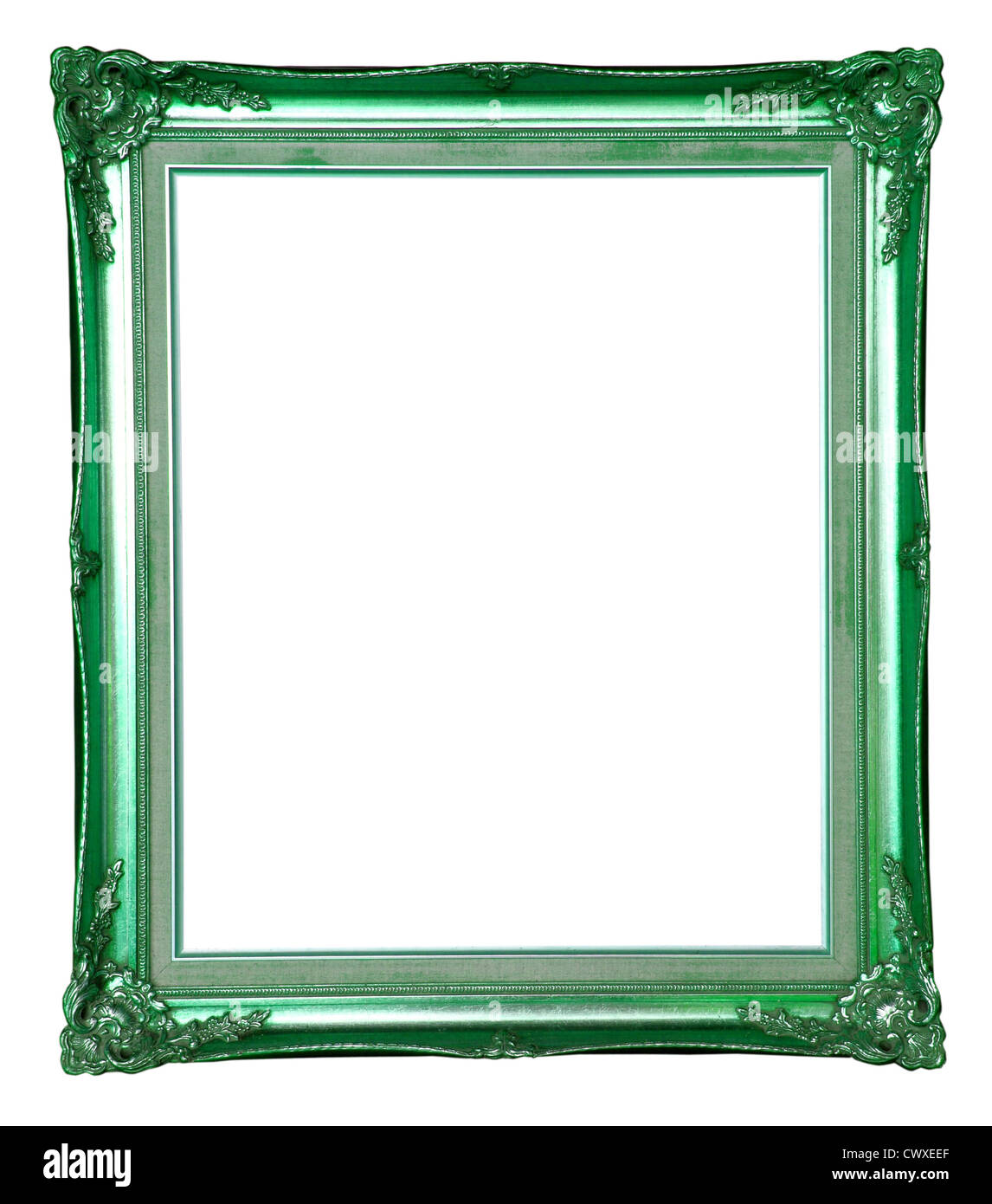 old green frame isolated on white Stock Photo - Alamy