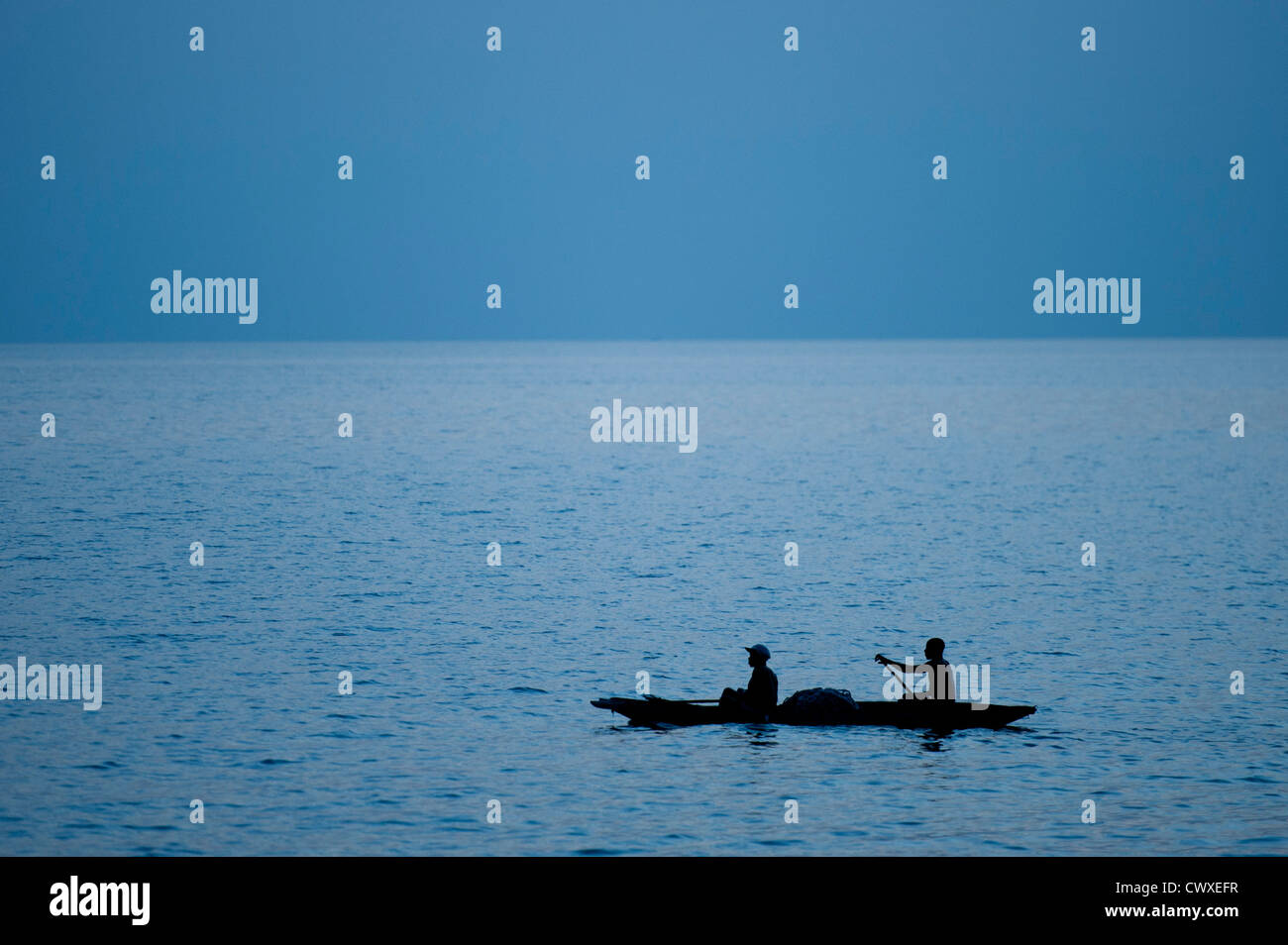 Fishing canoe on Lake Kivu, Rubavu, Rwanda Stock Photo - Alamy