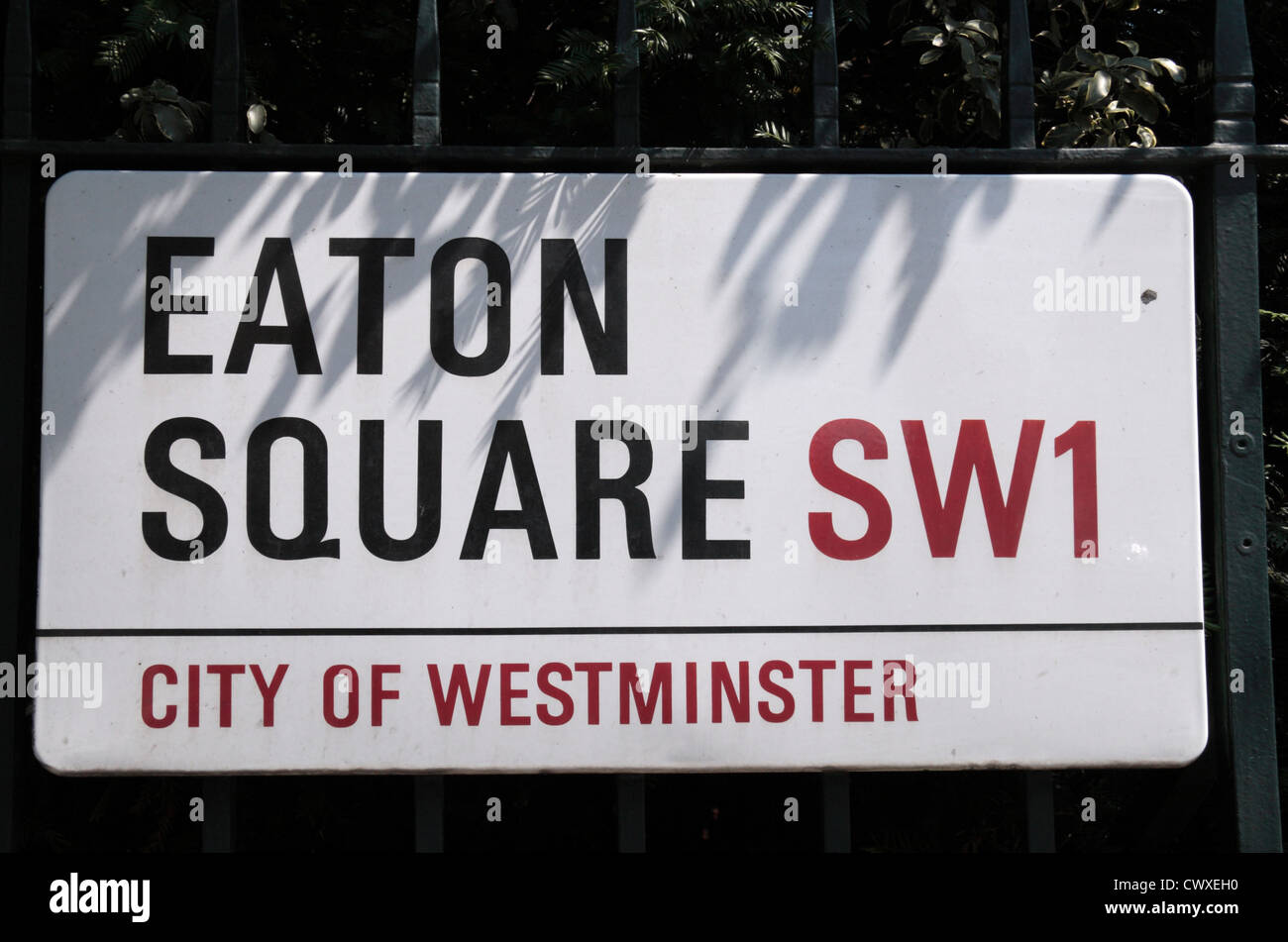 Street sign for Eaton Square, London, SW1. July 2012 Stock Photo - Alamy
