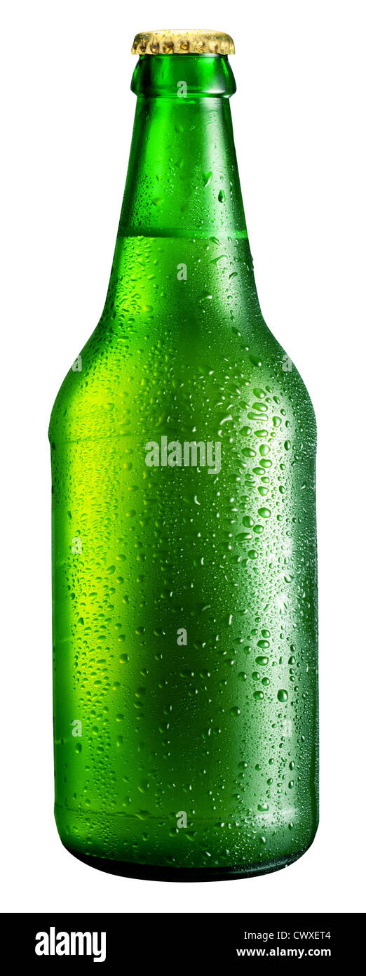 Bottle of beer isolated on a white background. File contains a path to ...
