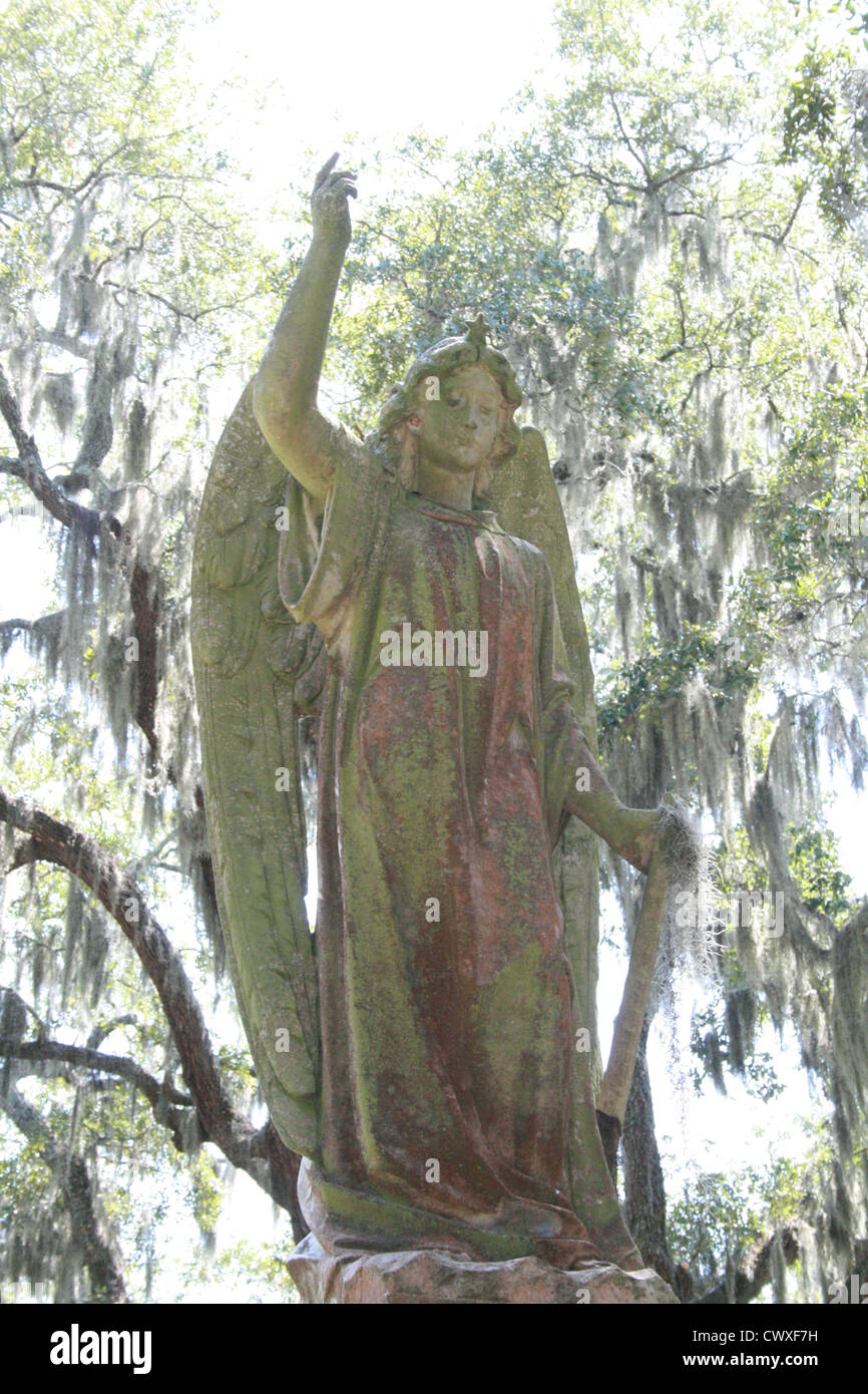 angel statue cherub savannah georgia ga marble old antique Stock Photo ...