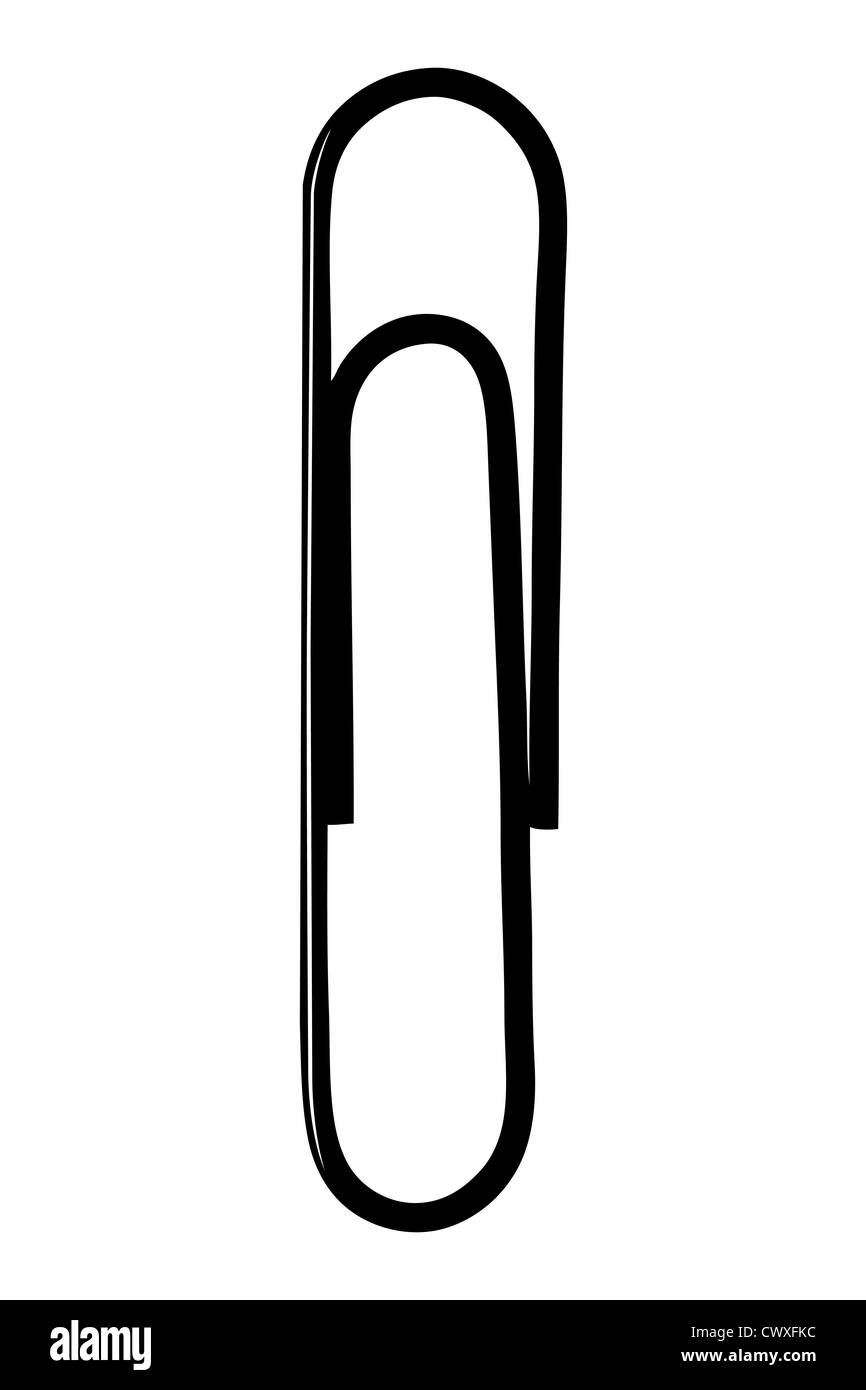 A silhouette of a paper clip isolated on white background Stock Photo ...