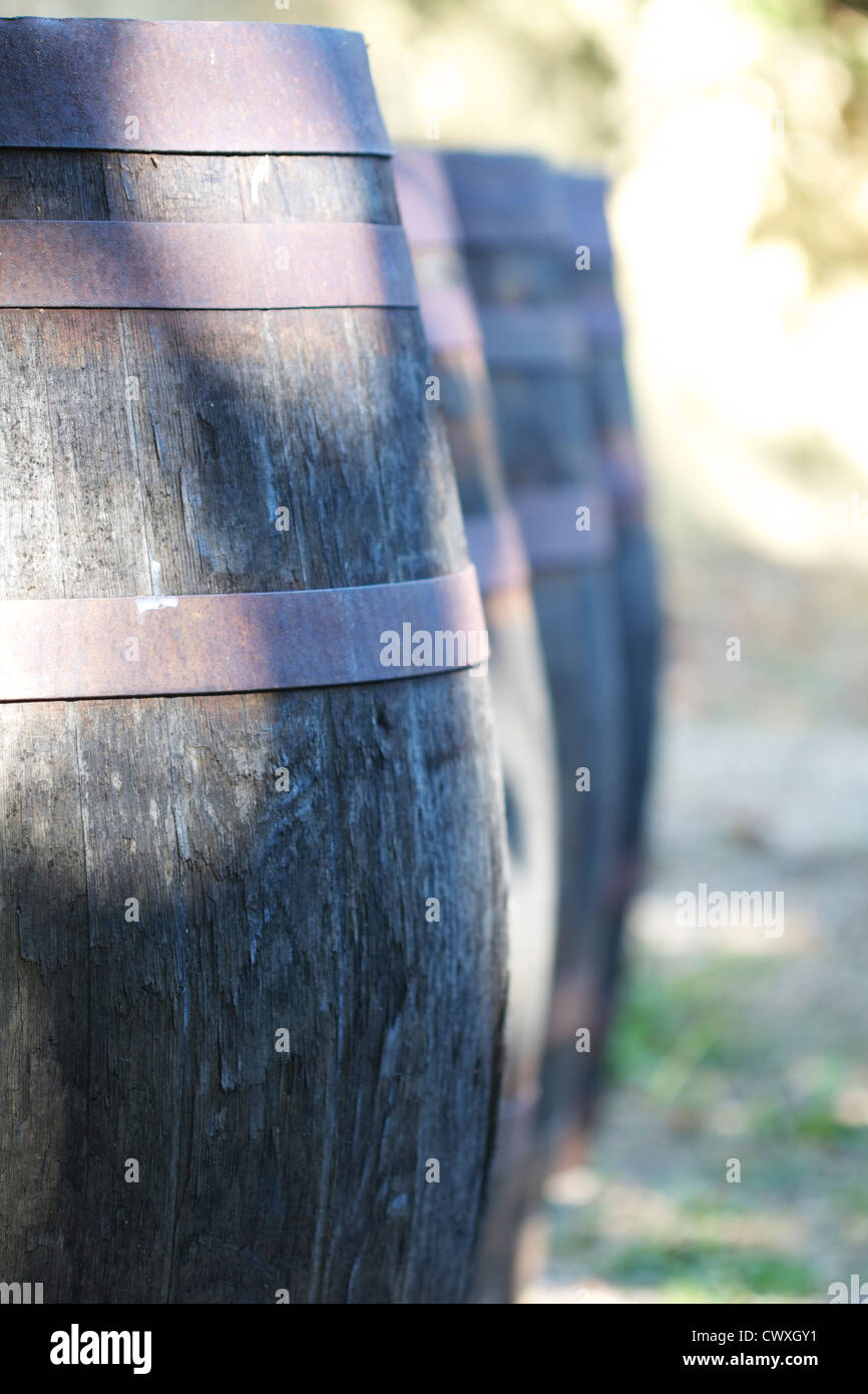 Wooden Beer Barrels Stock Photo - Alamy