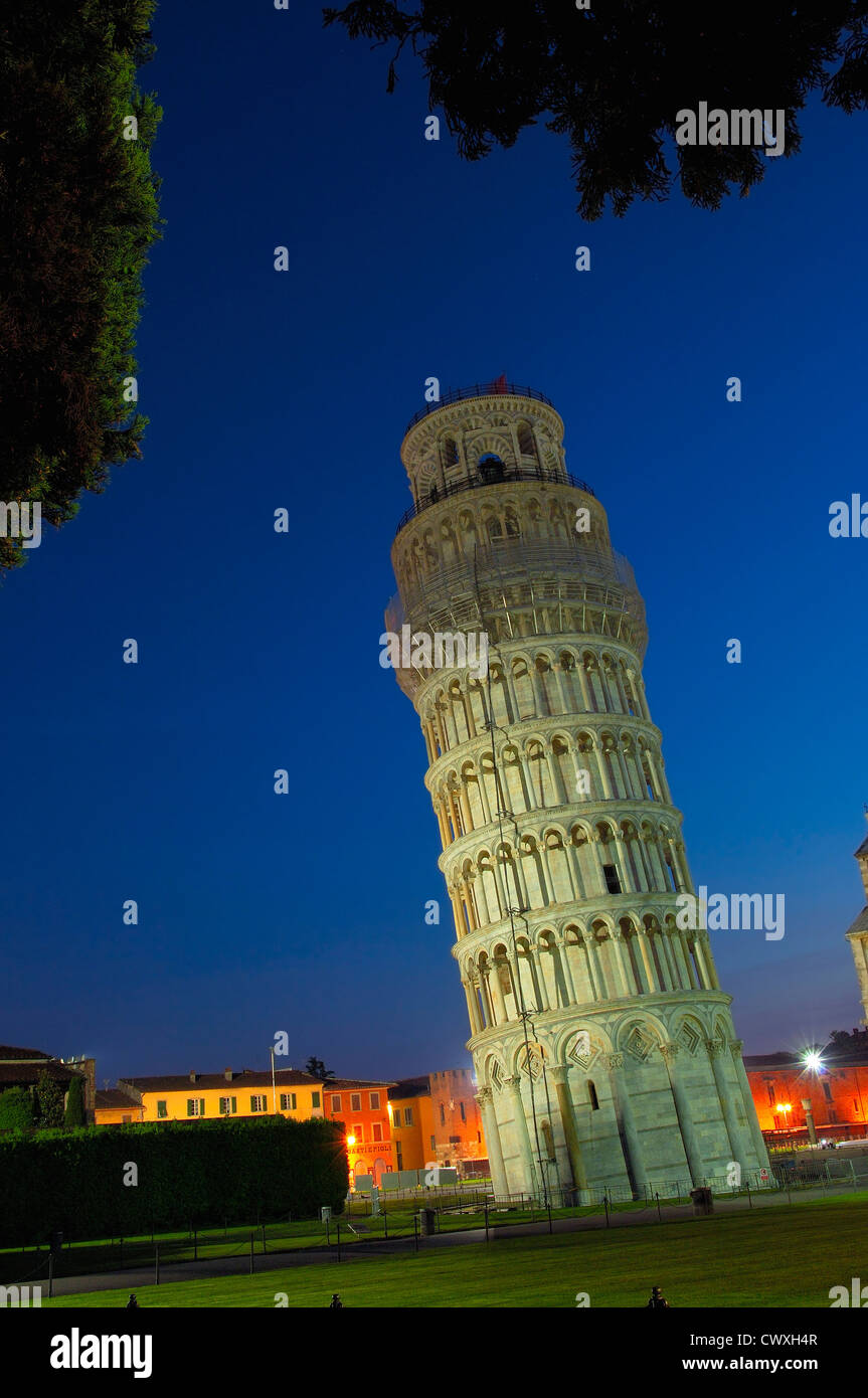 Pisa, Leaning Tower at Dusk, Piazza del Duomo, Cathedral Square, Campo ...