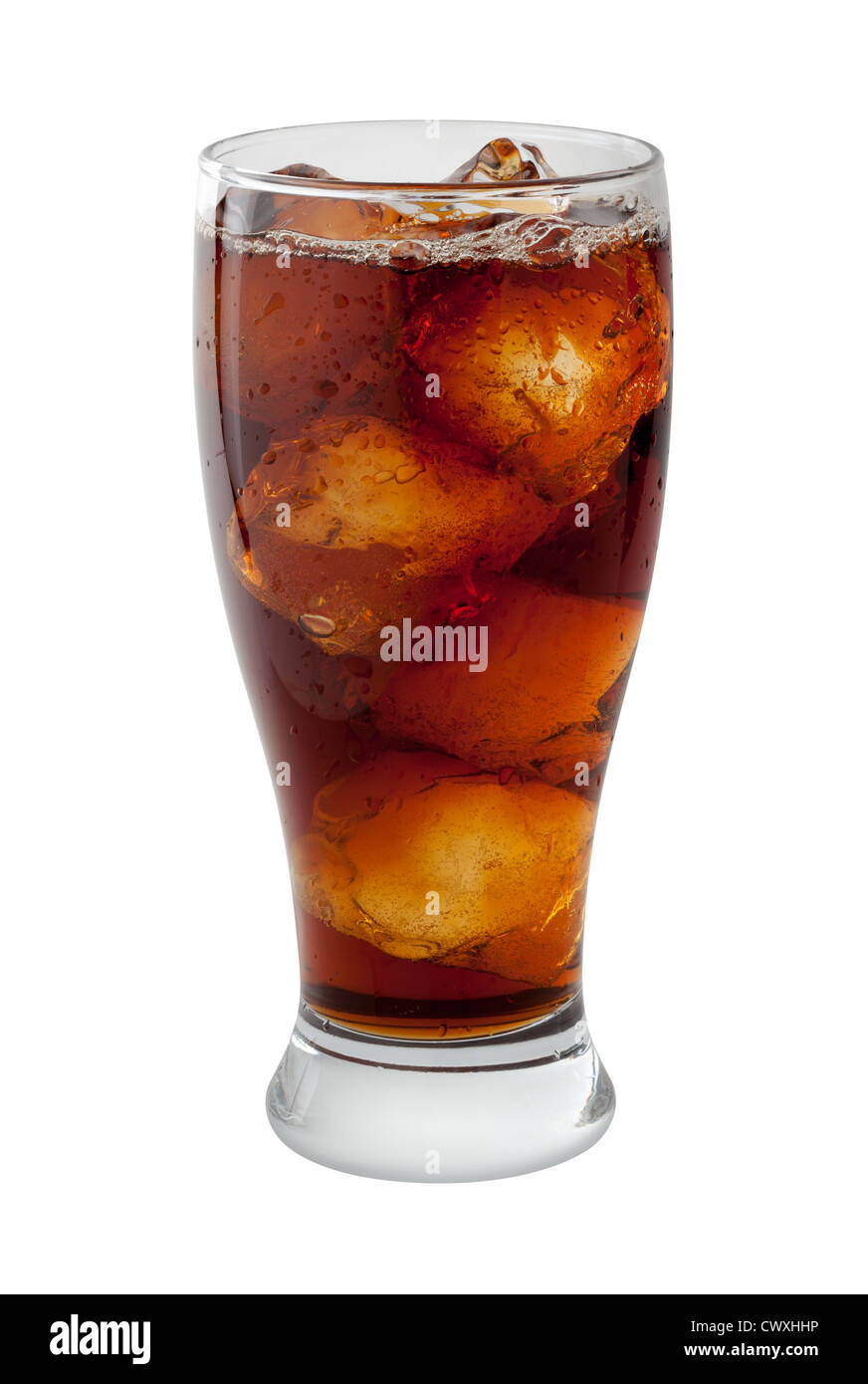 Soda Cola with Ice isolated on white Stock Photo - Alamy