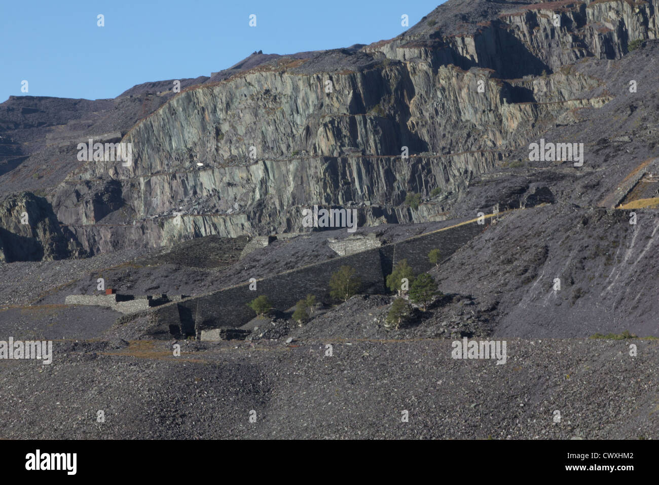 Slate quarry incline, Llanberis Stock Photo - Alamy