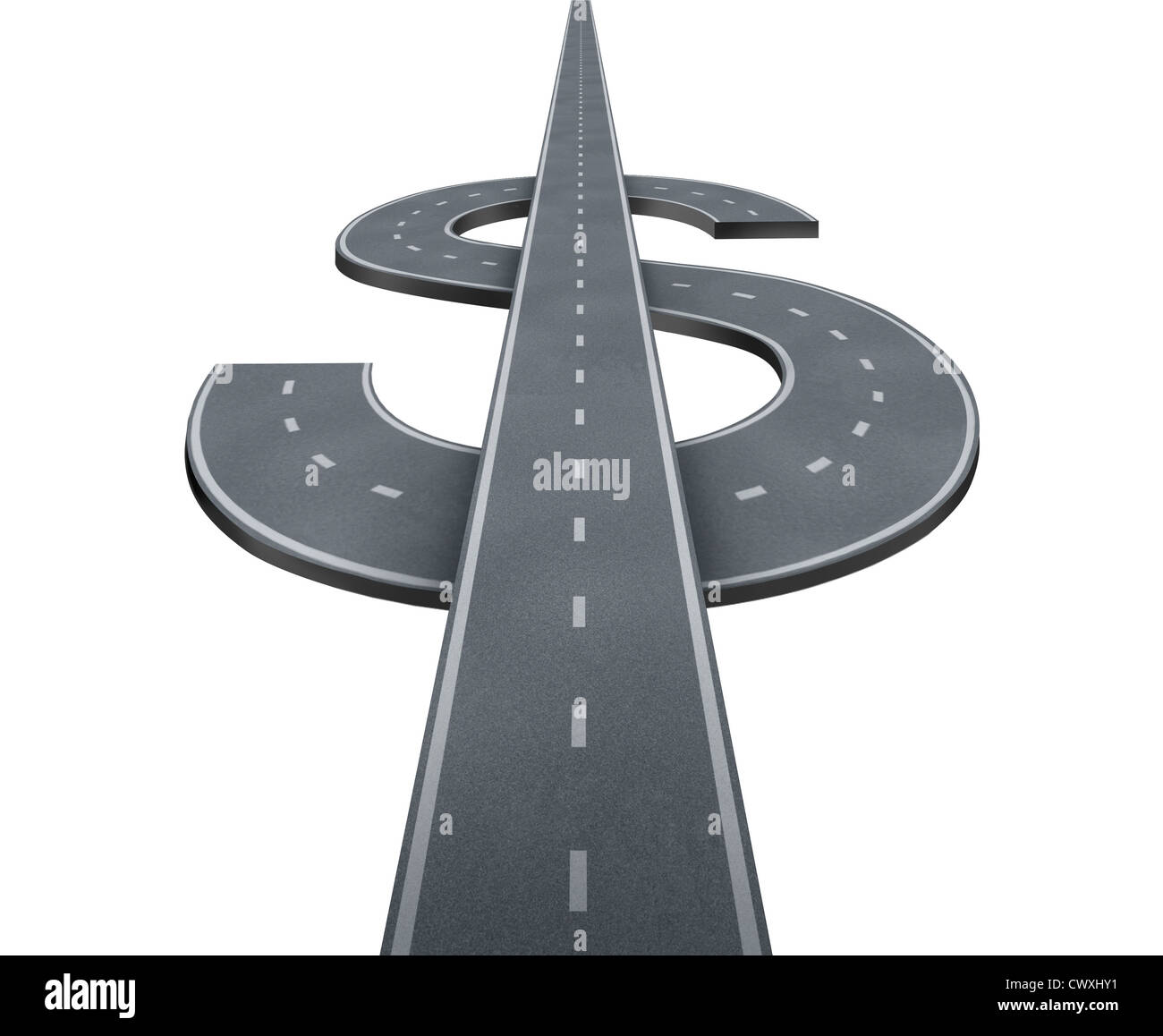 Road to wealth and path to financial success with highway roads in the ...